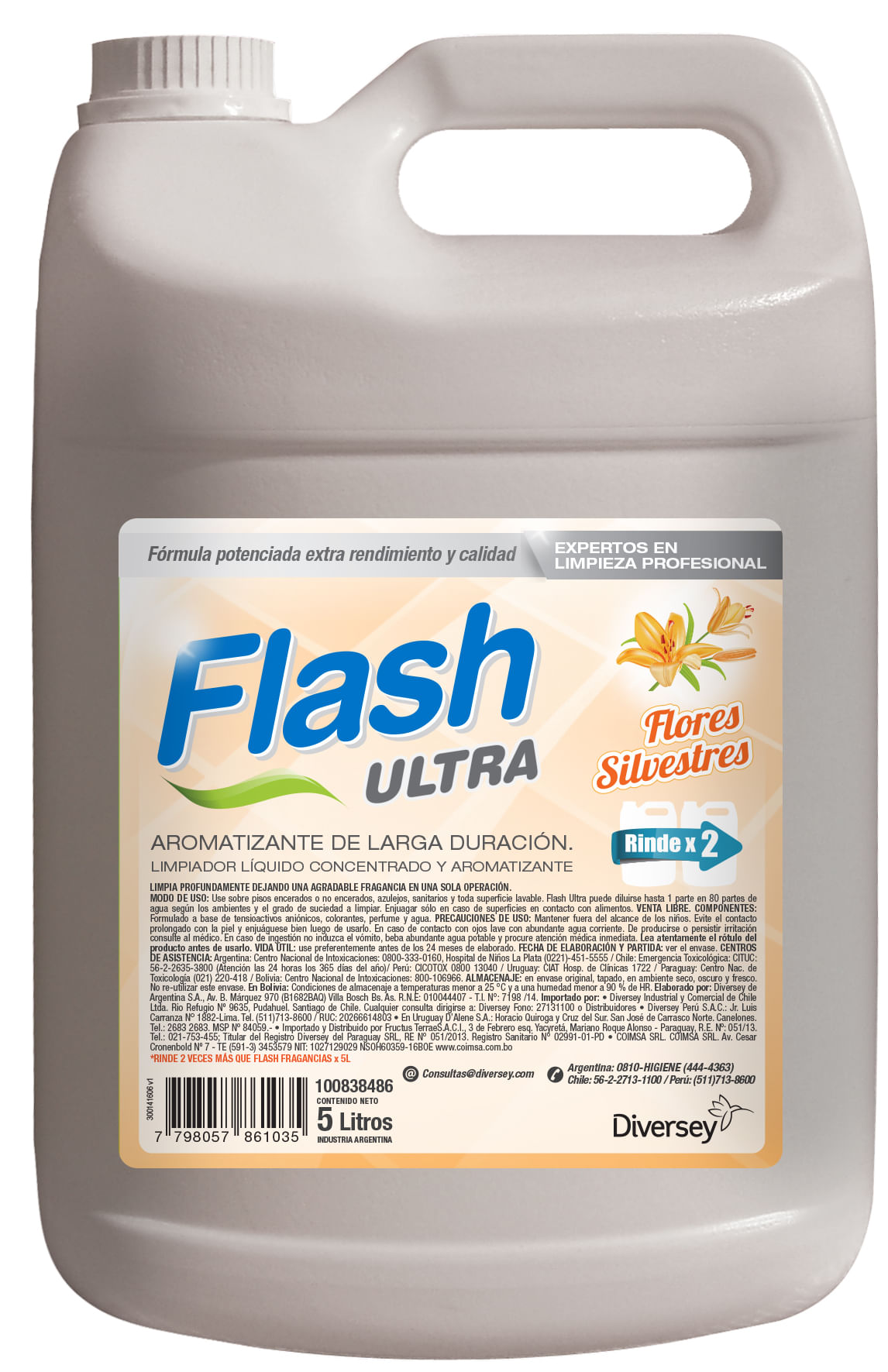 Flash Ultra Flores Silvestres X 5 Lts (Diversey)